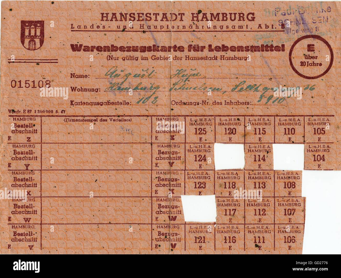 Food ration card hi-res stock photography and images - Alamy