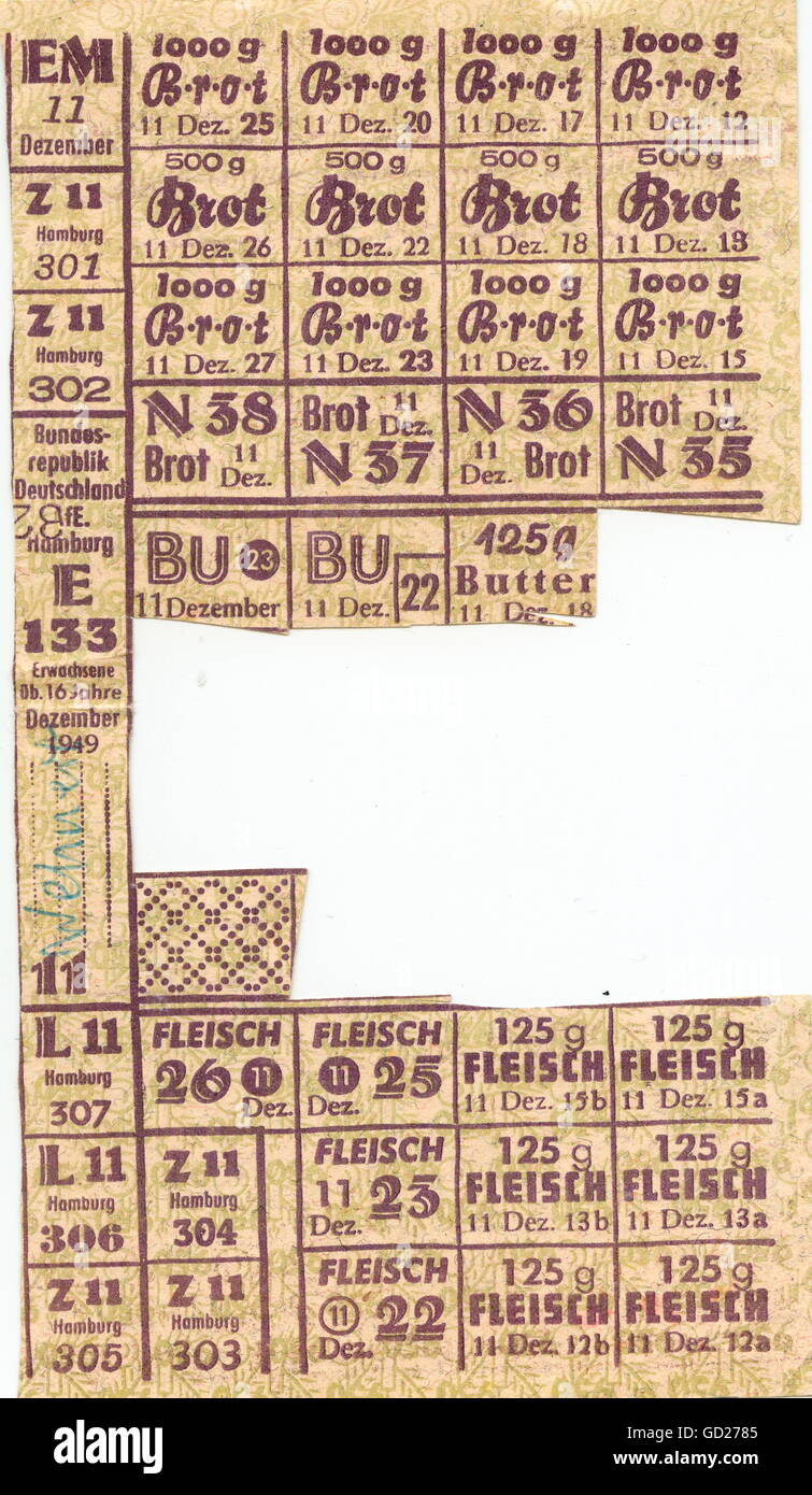 Food ration card hi-res stock photography and images - Alamy