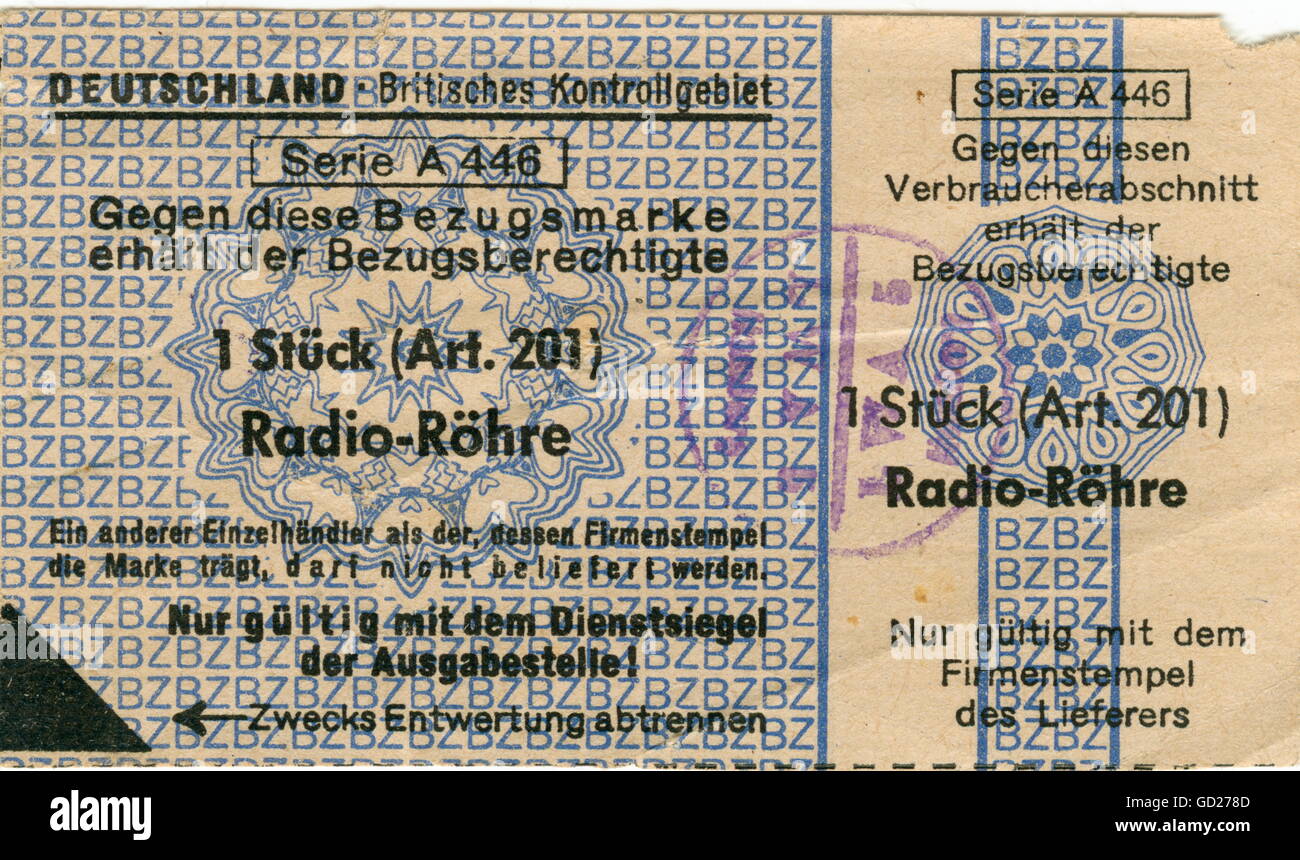 post war period, economy, Germany, in the british occupied zone, ration ...