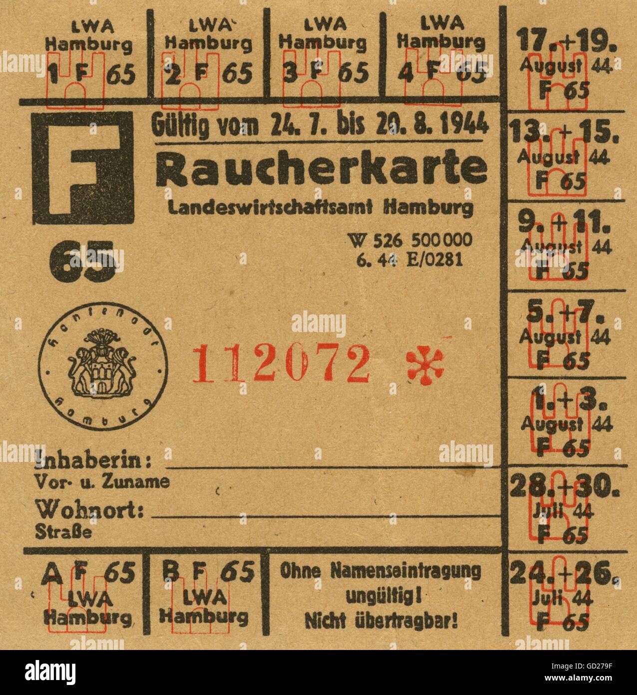 National Socialism, documents, Germany, Hamburg, time of the Second ...