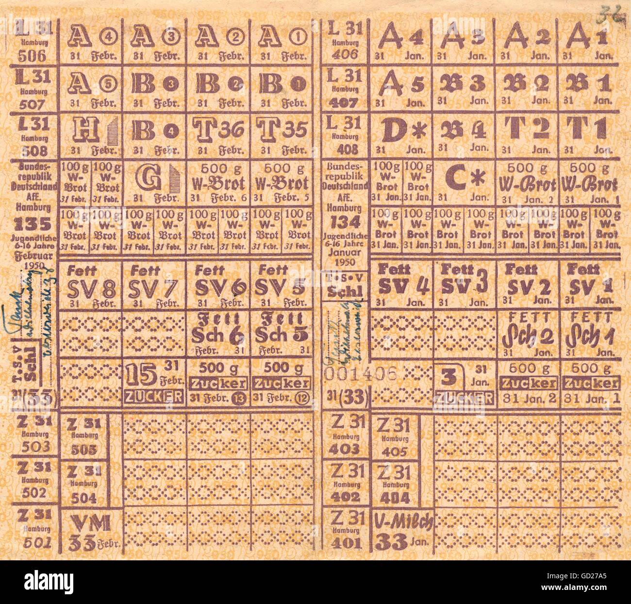 Food ration card hi-res stock photography and images - Alamy