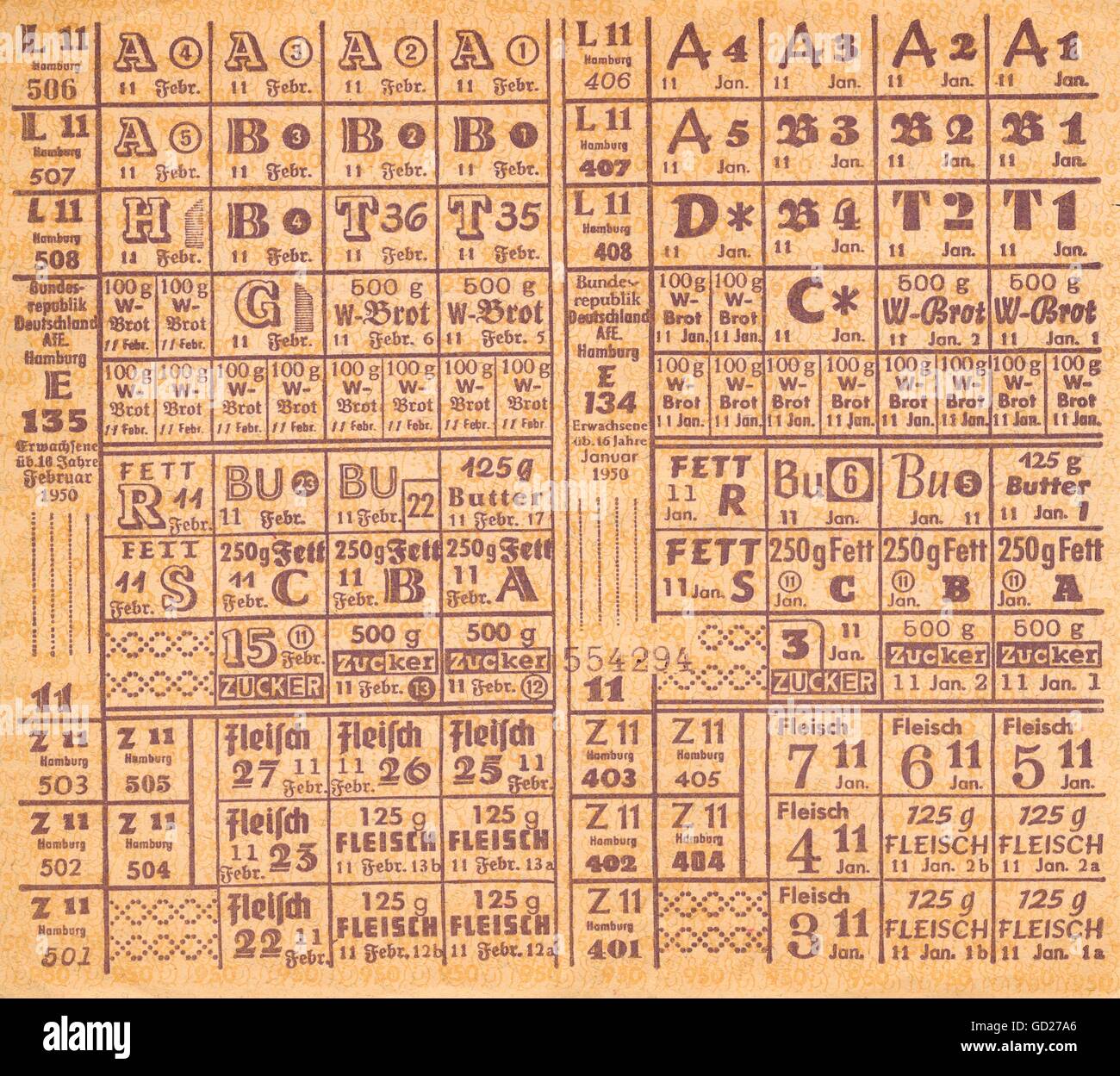 Food ration card hi-res stock photography and images - Alamy