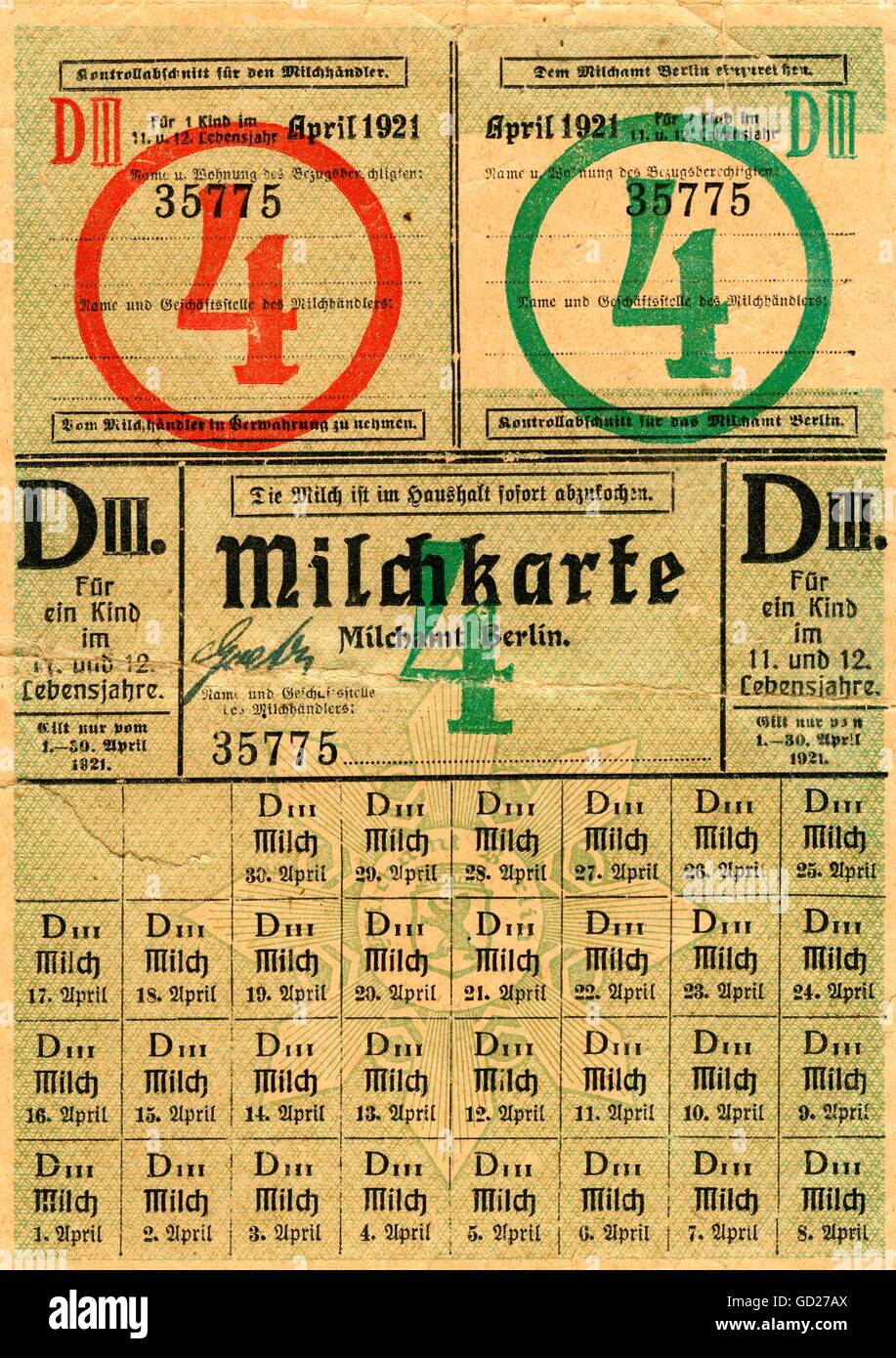 Food ration card hi-res stock photography and images - Alamy