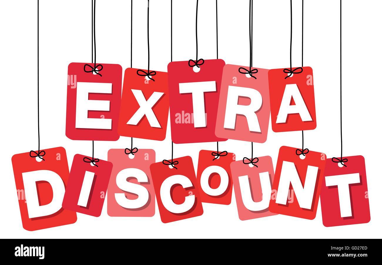 Vector colorful hanging cardboard. Tags - extra discount Stock Vector ...