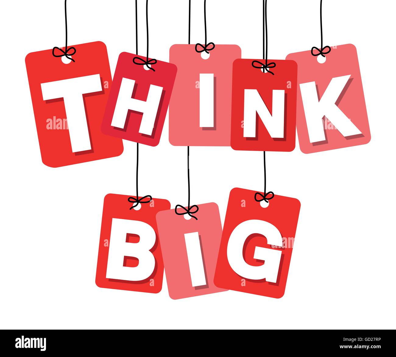 Vector colorful hanging cardboard. Tags - think big Stock Vector Image ...