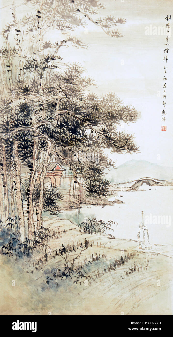 Chinese monk painting hi-res stock photography and images - Alamy