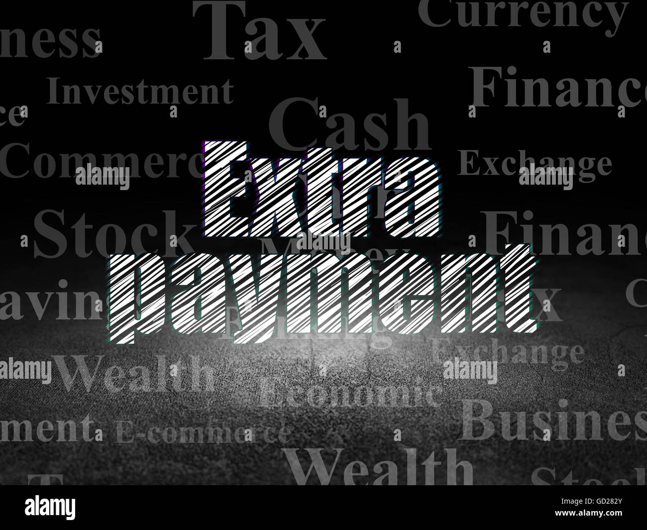 Banking concept: Extra Payment in grunge dark room Stock Photo - Alamy