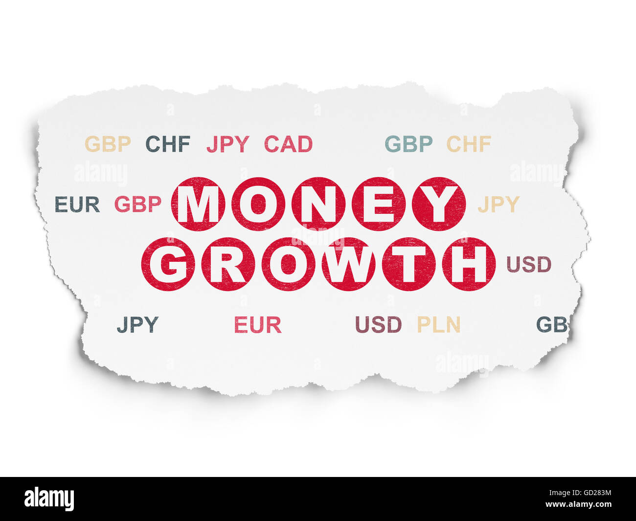 Currency concept: Money Growth on Torn Paper background Stock Photo - Alamy
