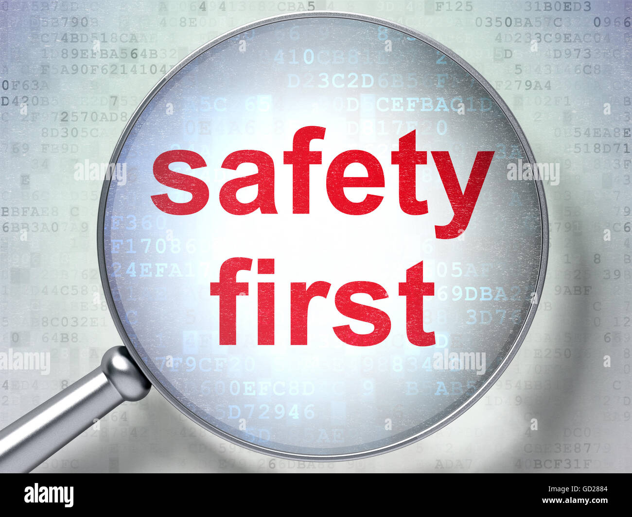 Privacy concept: Safety First with optical glass Stock Photo - Alamy