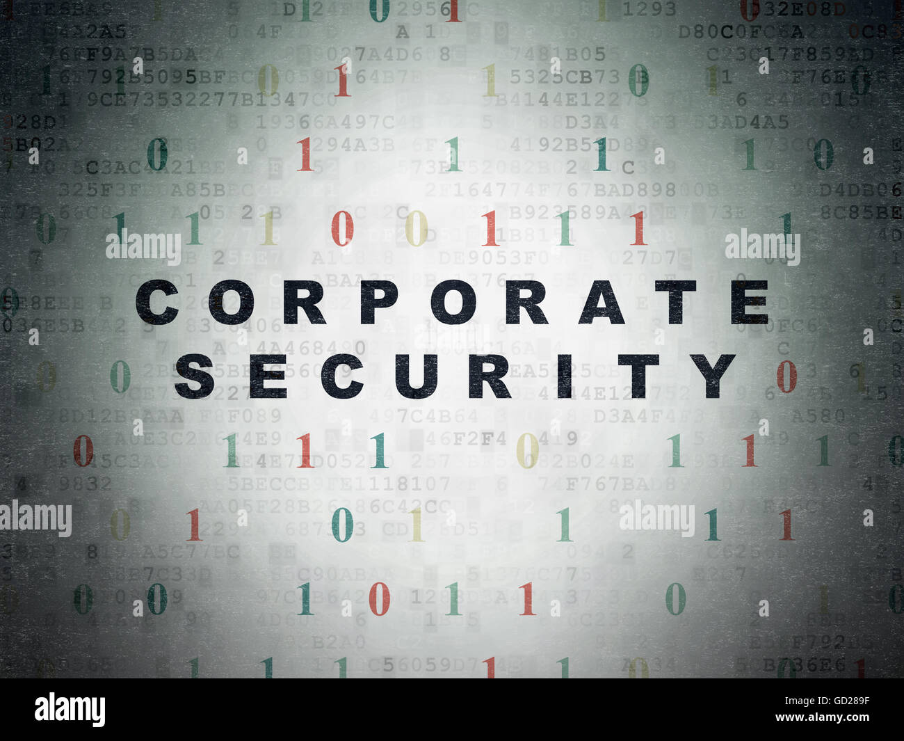Safety concept: Corporate Security on Digital Data Paper background ...