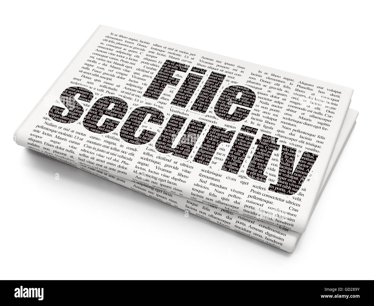 Safety concept: File Security on Newspaper background Stock Photo - Alamy