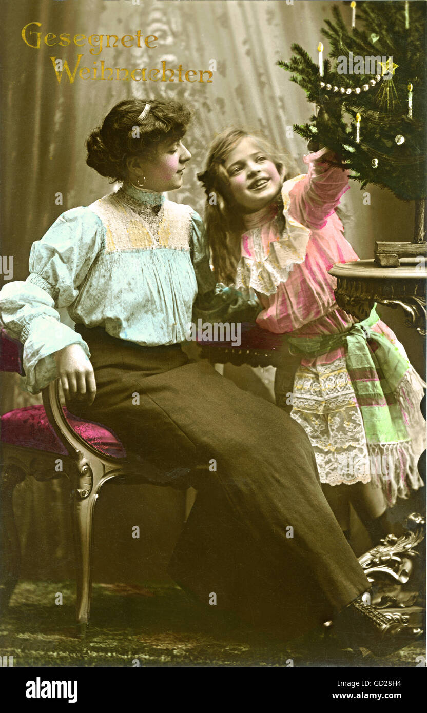 Christmas card 1900s hi-res stock photography and images - Alamy