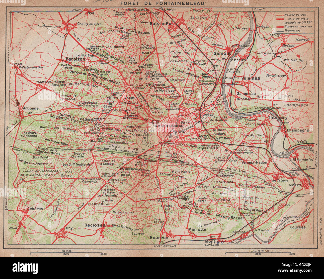 Map of fontainebleau hi-res stock photography and images - Alamy