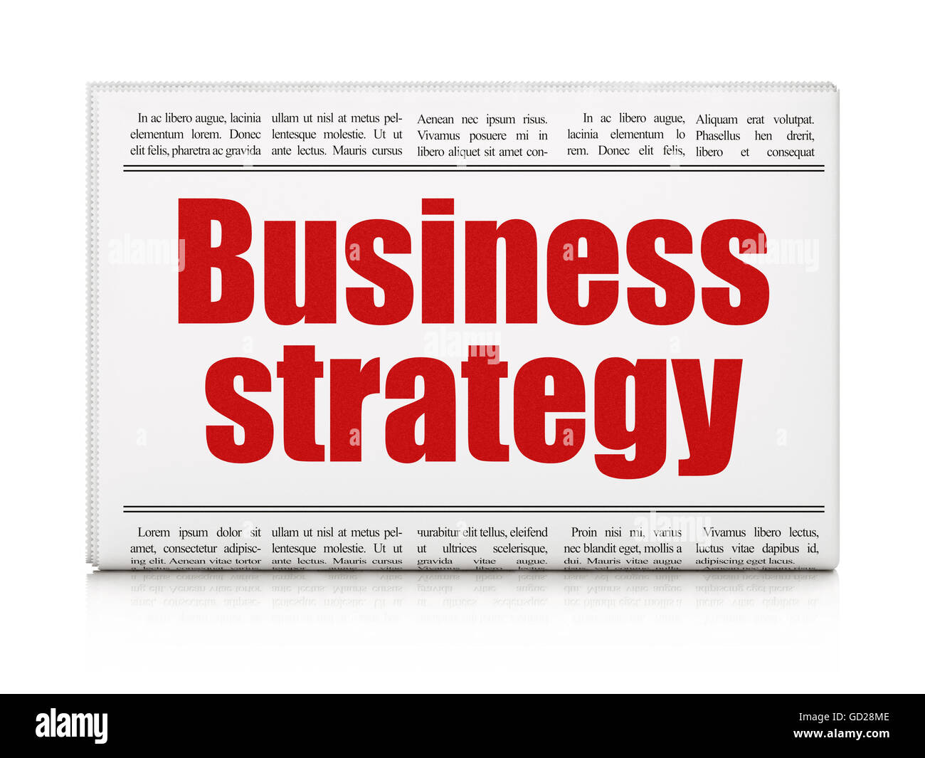 Finance concept: newspaper headline Business Strategy Stock Photo - Alamy