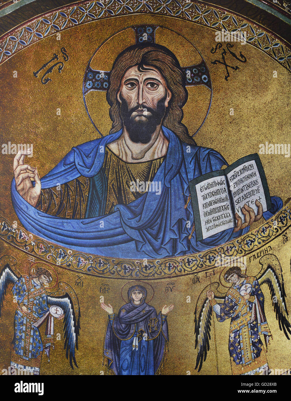 fine arts, middle ages, Byzantine, mosaik, Christ Pantocrator, apse of ...