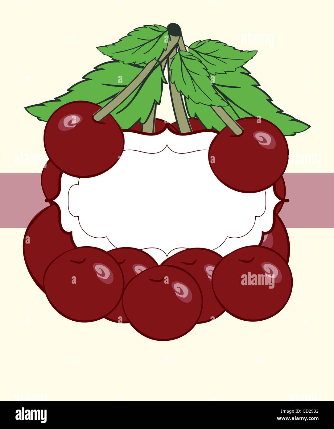 Vector drawn cherry berry labels Stock Vector Image & Art - Alamy