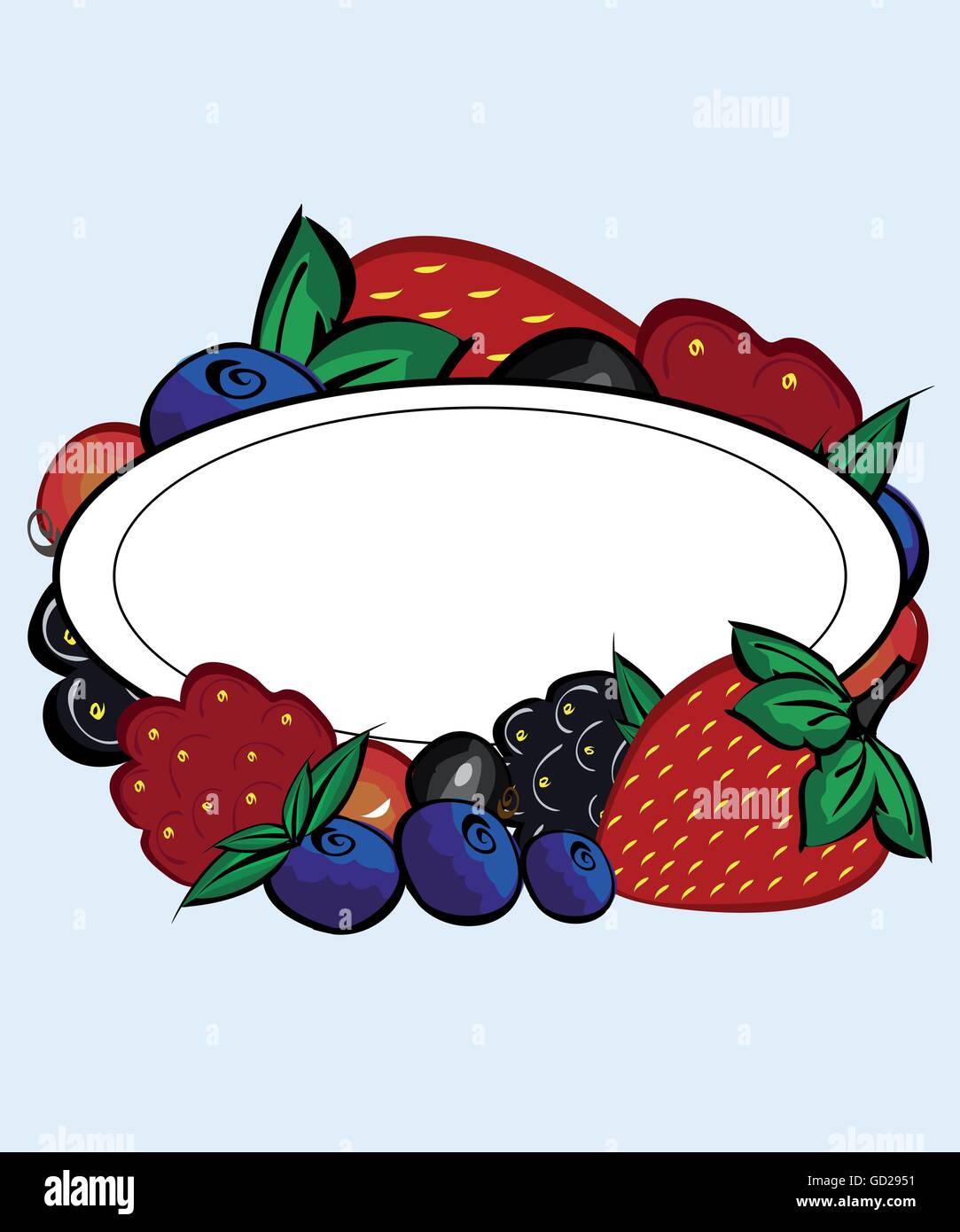 Vector drawn berries labels Stock Vector Image & Art - Alamy