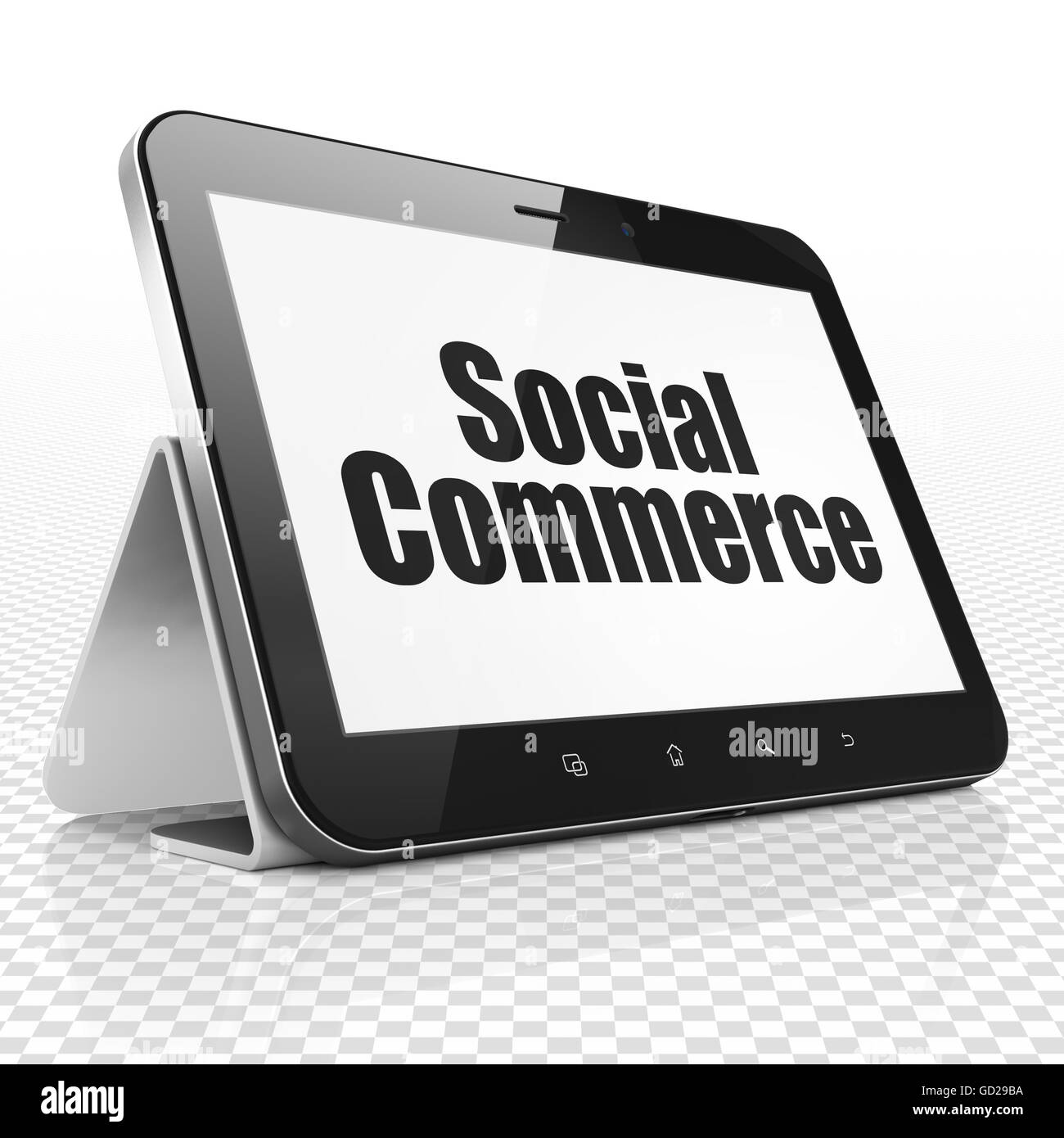 Advertising concept: Tablet Computer with Social Commerce on display ...