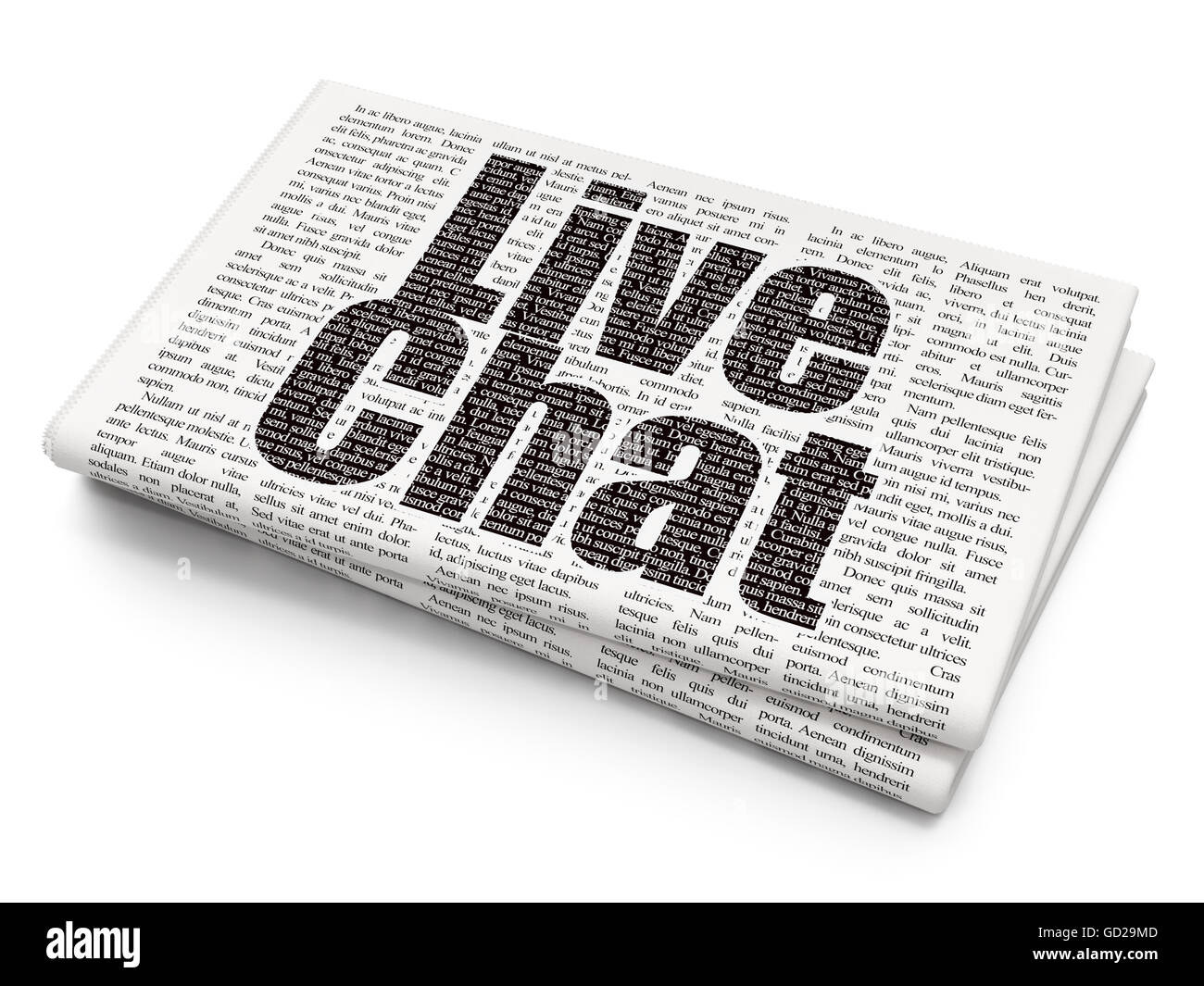 Web development concept: Live Chat on Newspaper background Stock Photo ...