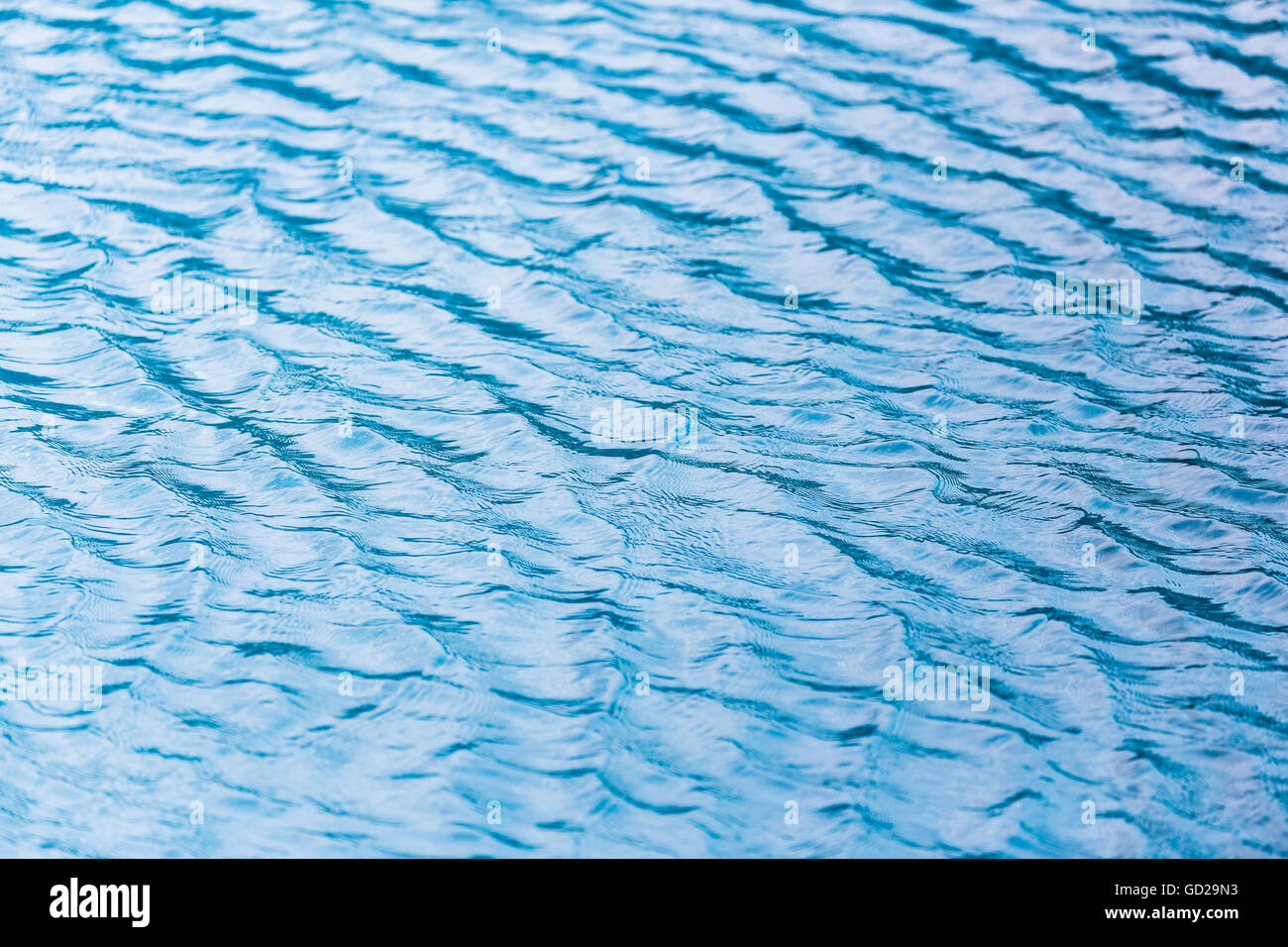 Close focus on surface of small wave on blue water swimming pool Stock ...