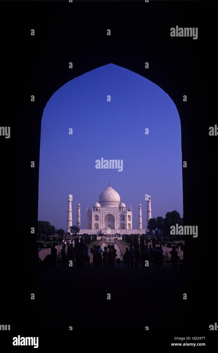 The Taj Mahal is a white marble mausoleum in Agra, built by Mughal ...