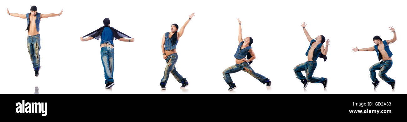 Dancer dancing on the white Stock Photo - Alamy