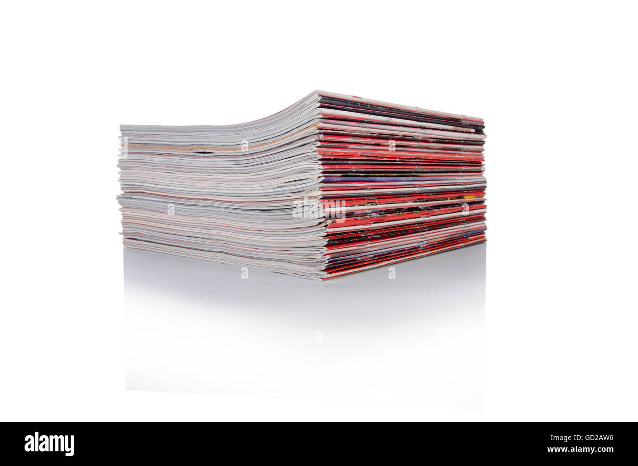 Stack of magazine isolated on the white background Stock Photo - Alamy