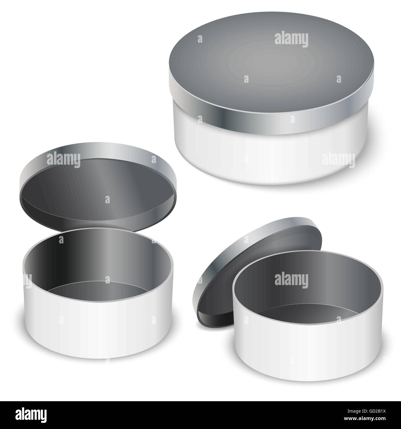 open round metal box Stock Vector Image & Art - Alamy