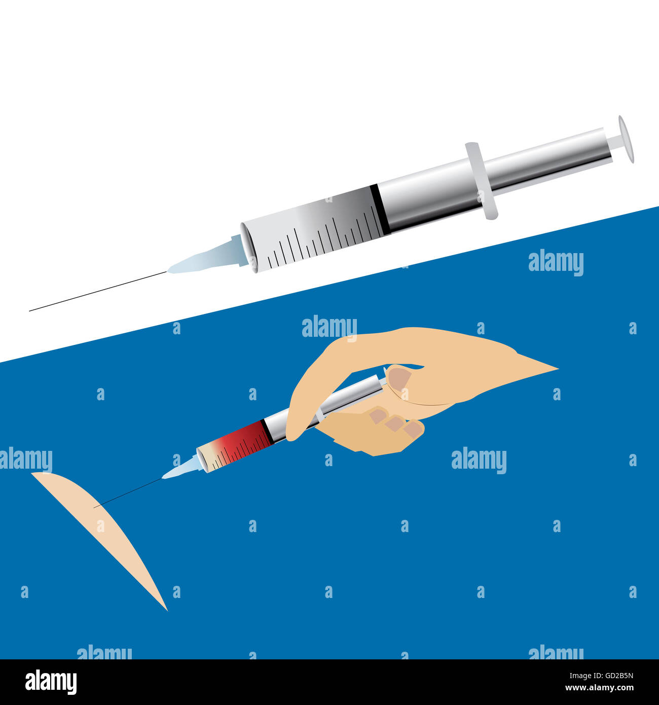 Pictogram of a Injection syringe and a doctor inserting syringe it in ...