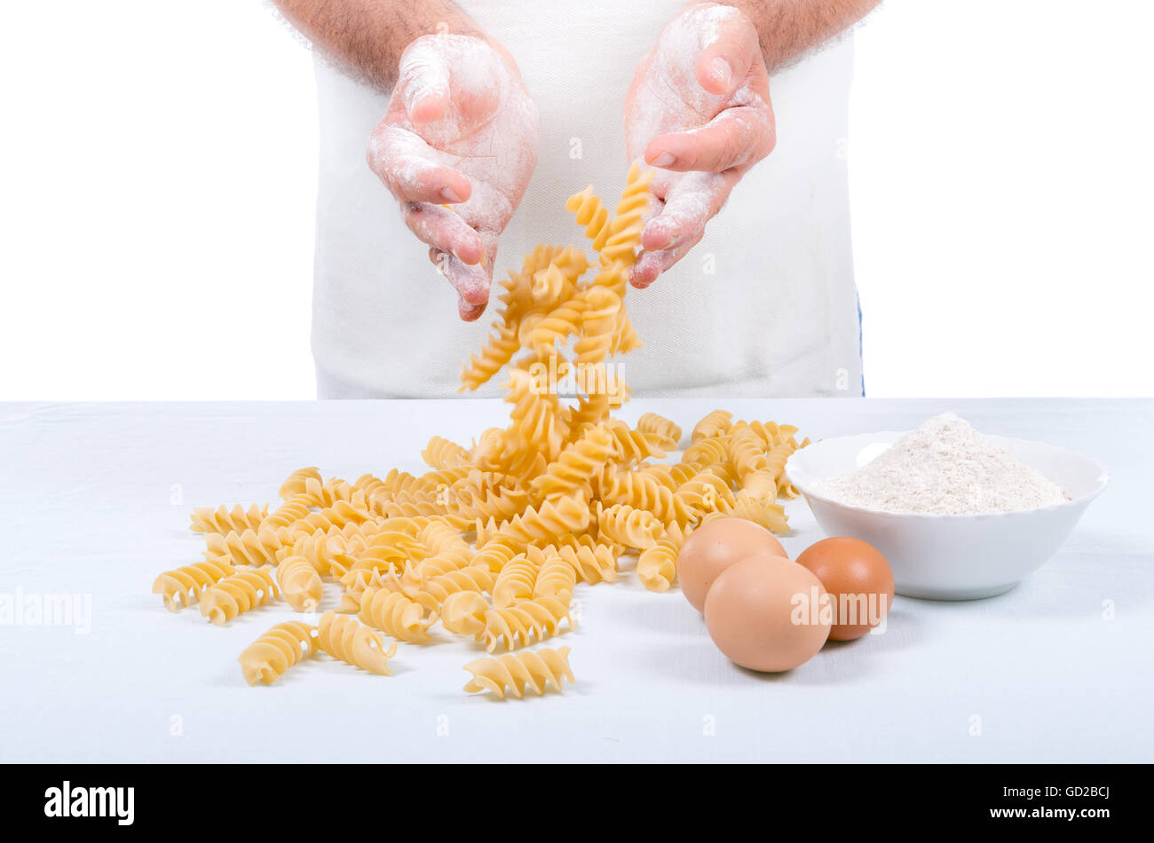 Male hands preparing pasta hi-res stock photography and images - Alamy