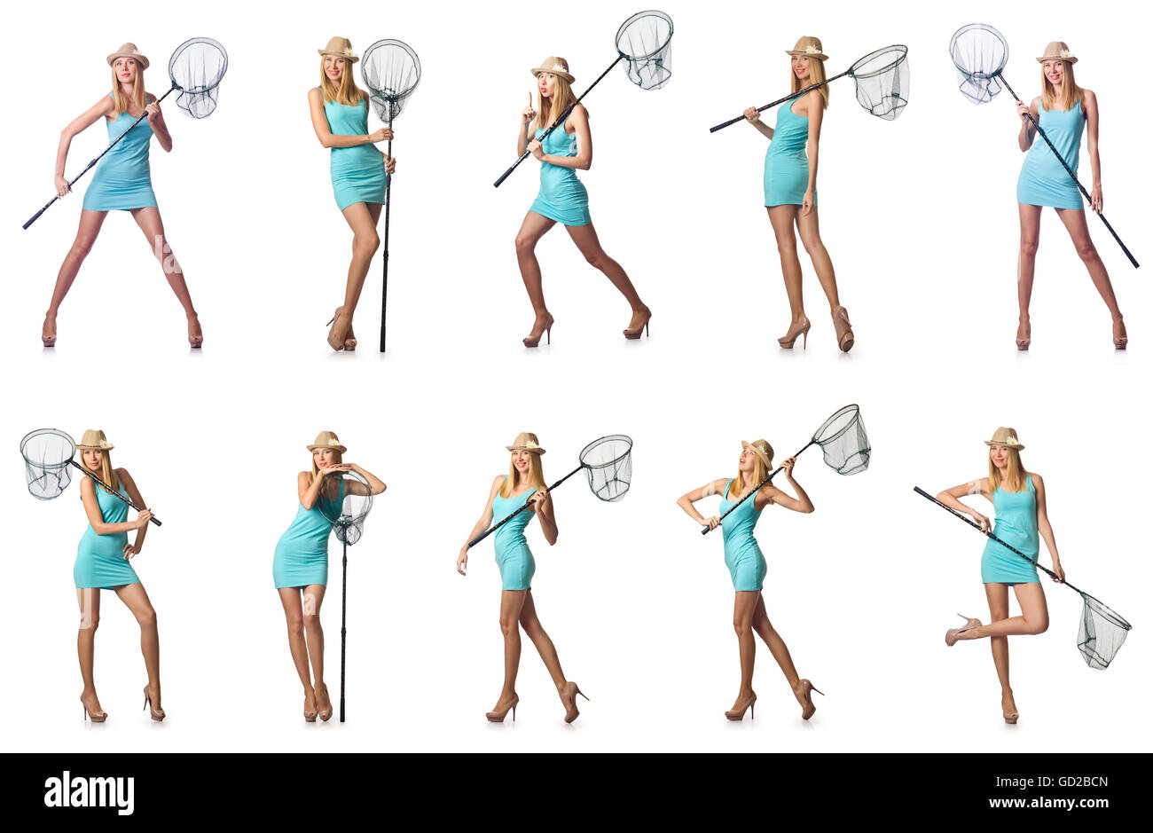 Lady fishing net Cut Out Stock Images & Pictures - Alamy