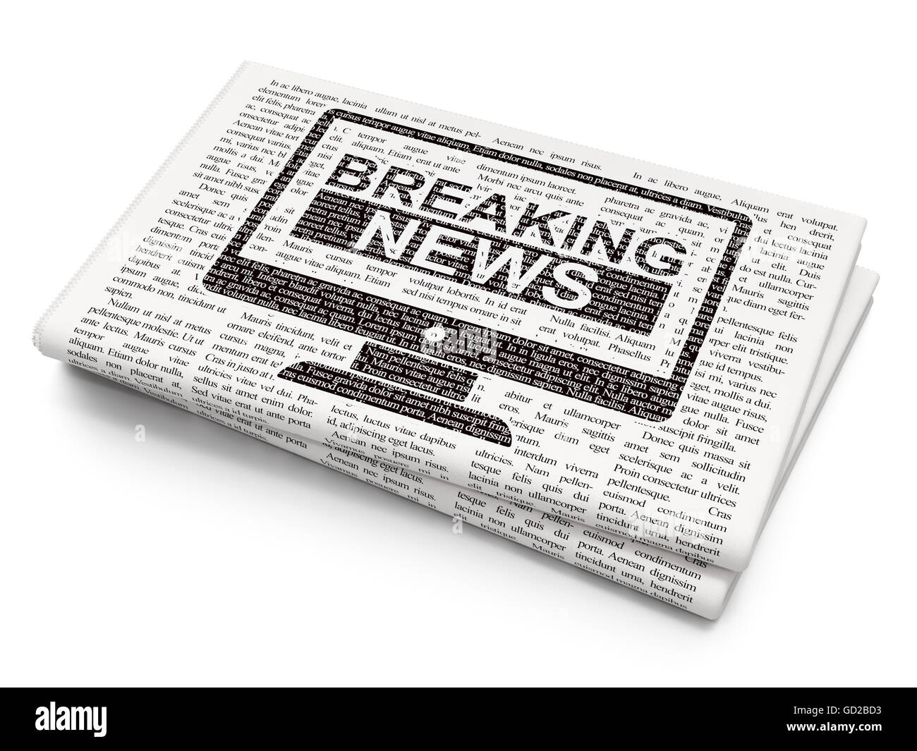 News concept: Breaking News On Screen on Newspaper background Stock ...