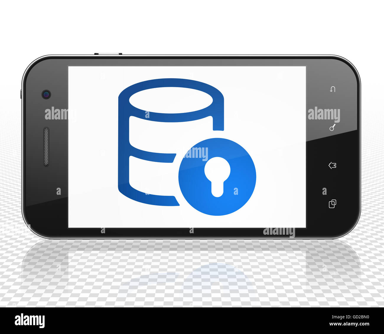 Database concept: Smartphone with Database With Lock on display Stock ...