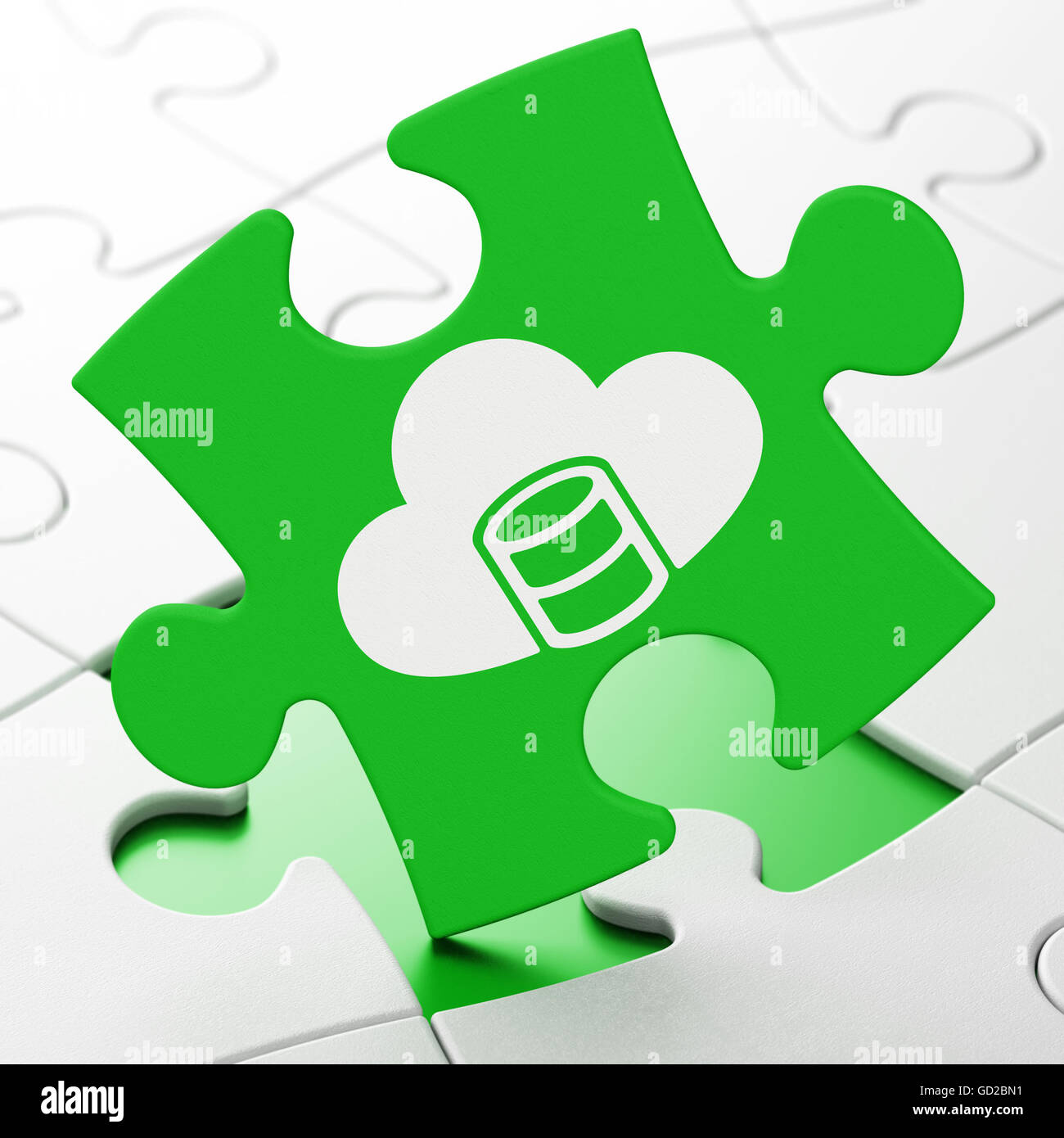 Database concept: Database With Cloud on puzzle background Stock Photo - Alamy