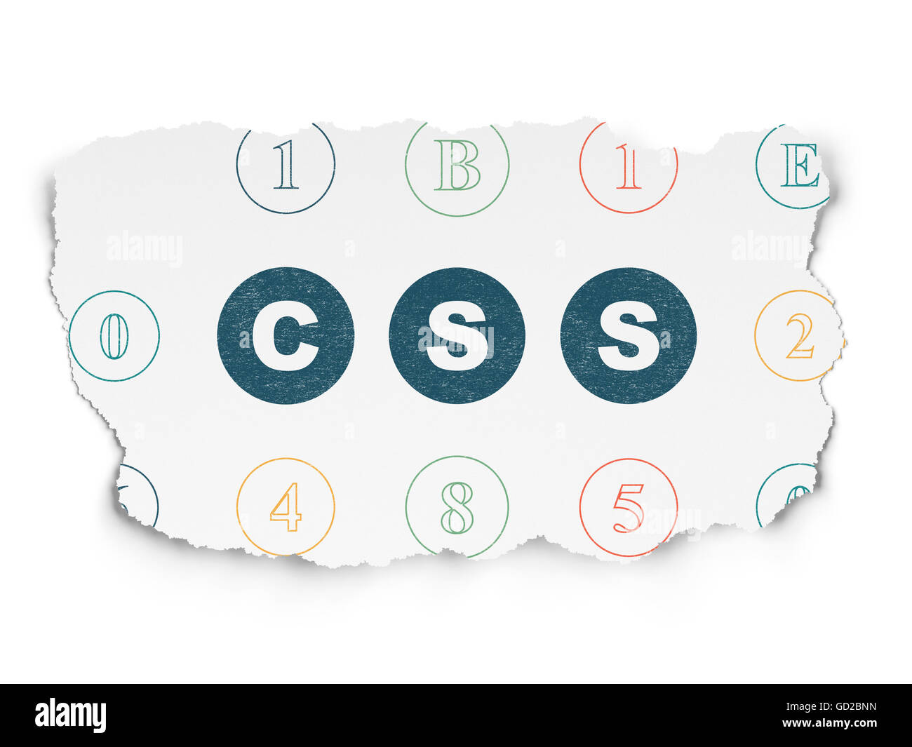Software concept: Css on Torn Paper background Stock Photo - Alamy