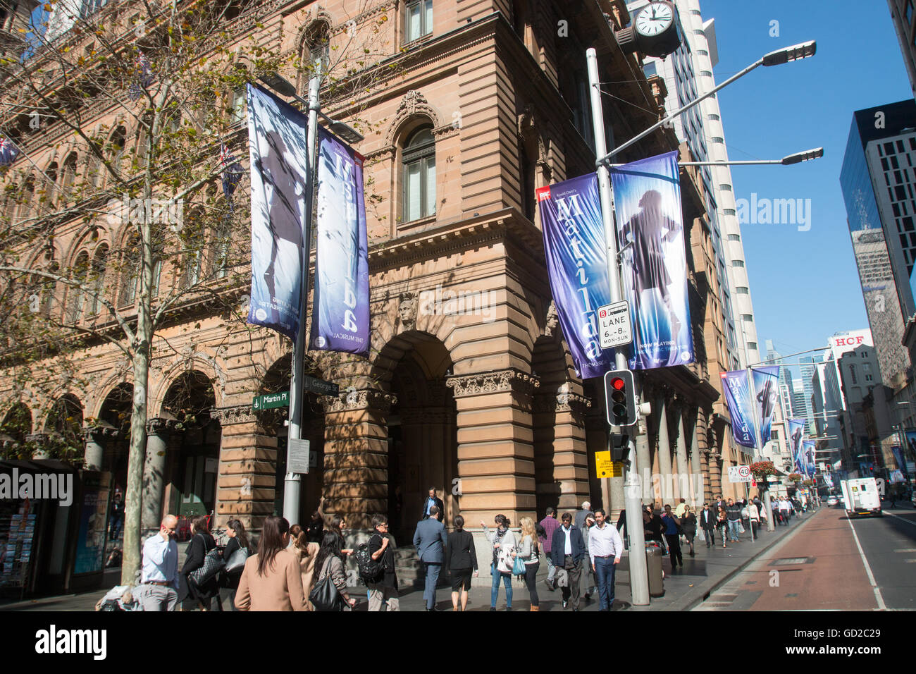 Sydney Martin Place and George street intersection in the heart of the ...