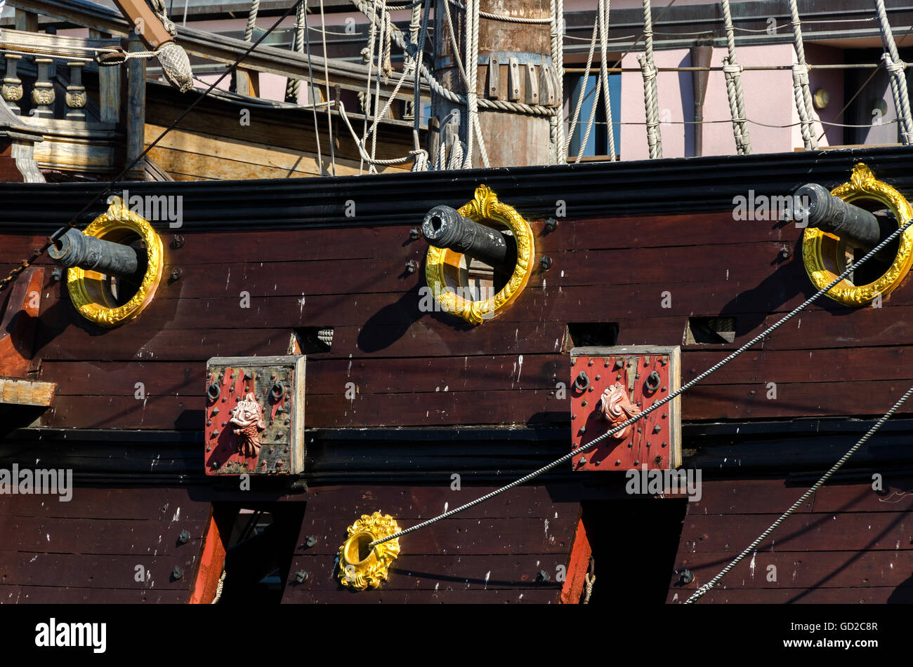 pirate ship in the ancient port of Genoa Stock Photo - Alamy