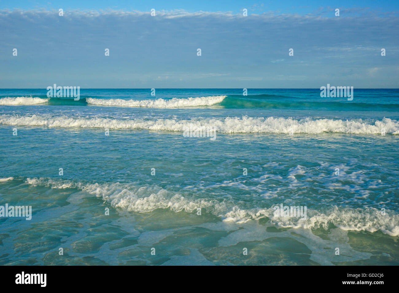 Wonderful tropical beach in Cuba, with crystal clear water and sunshine ...