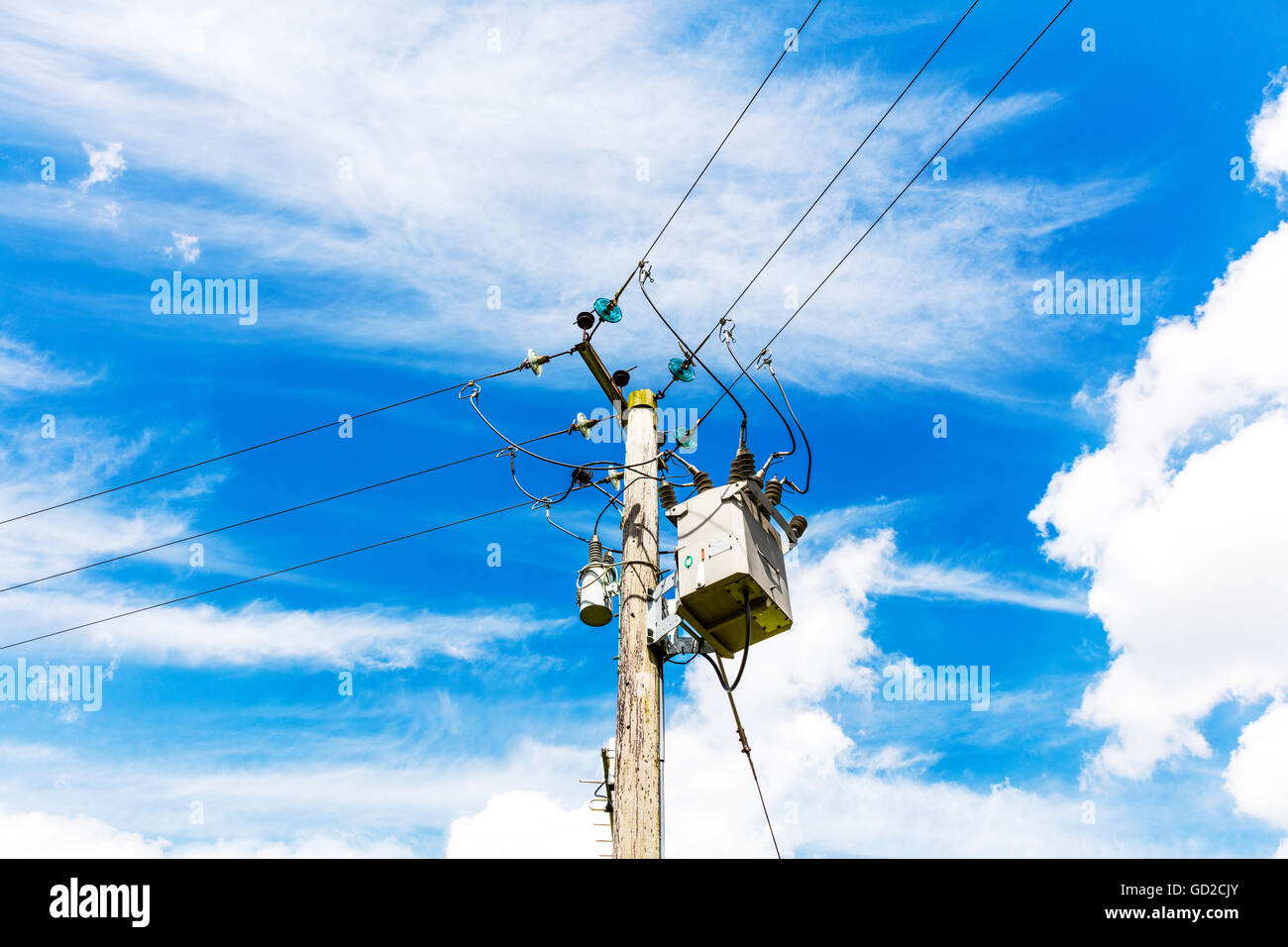 Pole mounted transformer electric electricity supply distribution ...