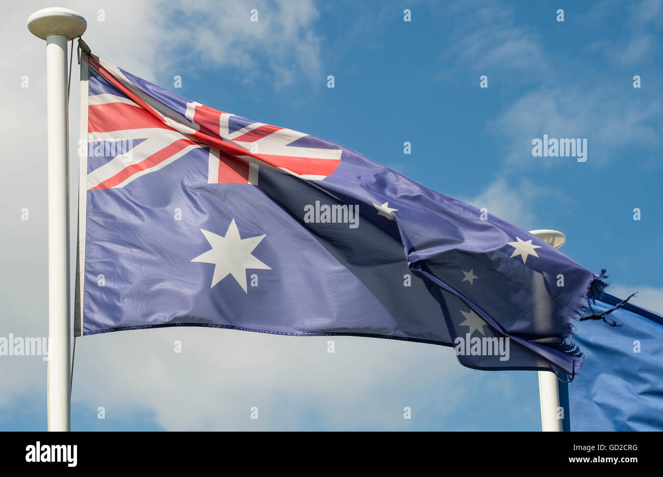 Australian and French Flags in the wind Stock Photo - Alamy