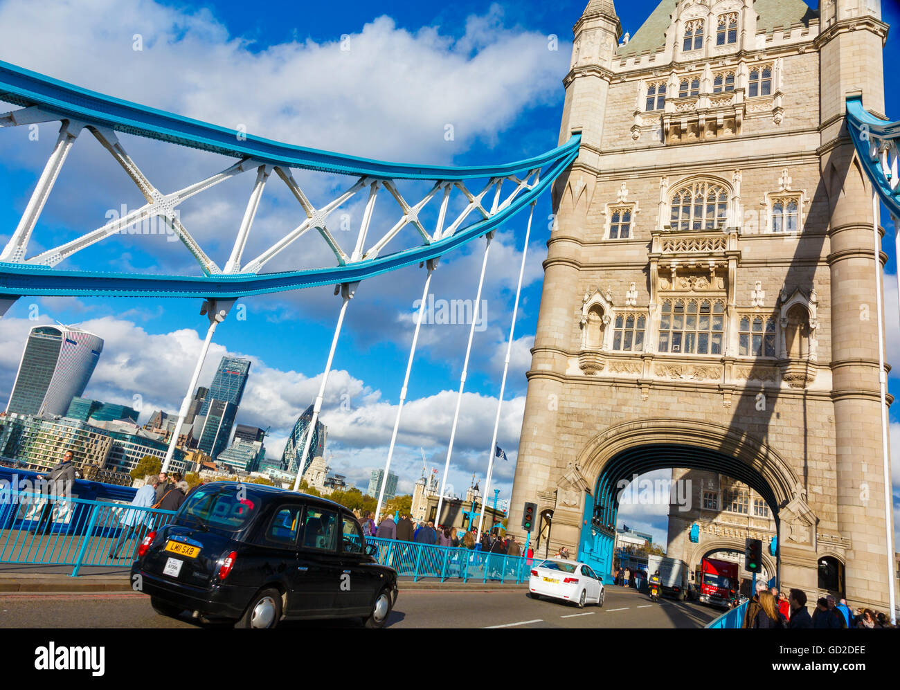Tower Bridge and traffic. London, United Kingdom, Europe Stock Photo ...