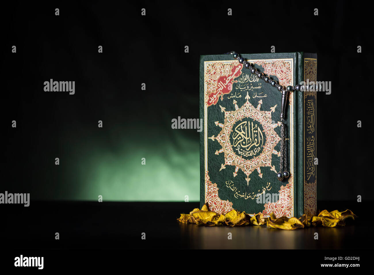 Subha and Islamic Book Holy Quran on Soft Light Background Stock Photo ...
