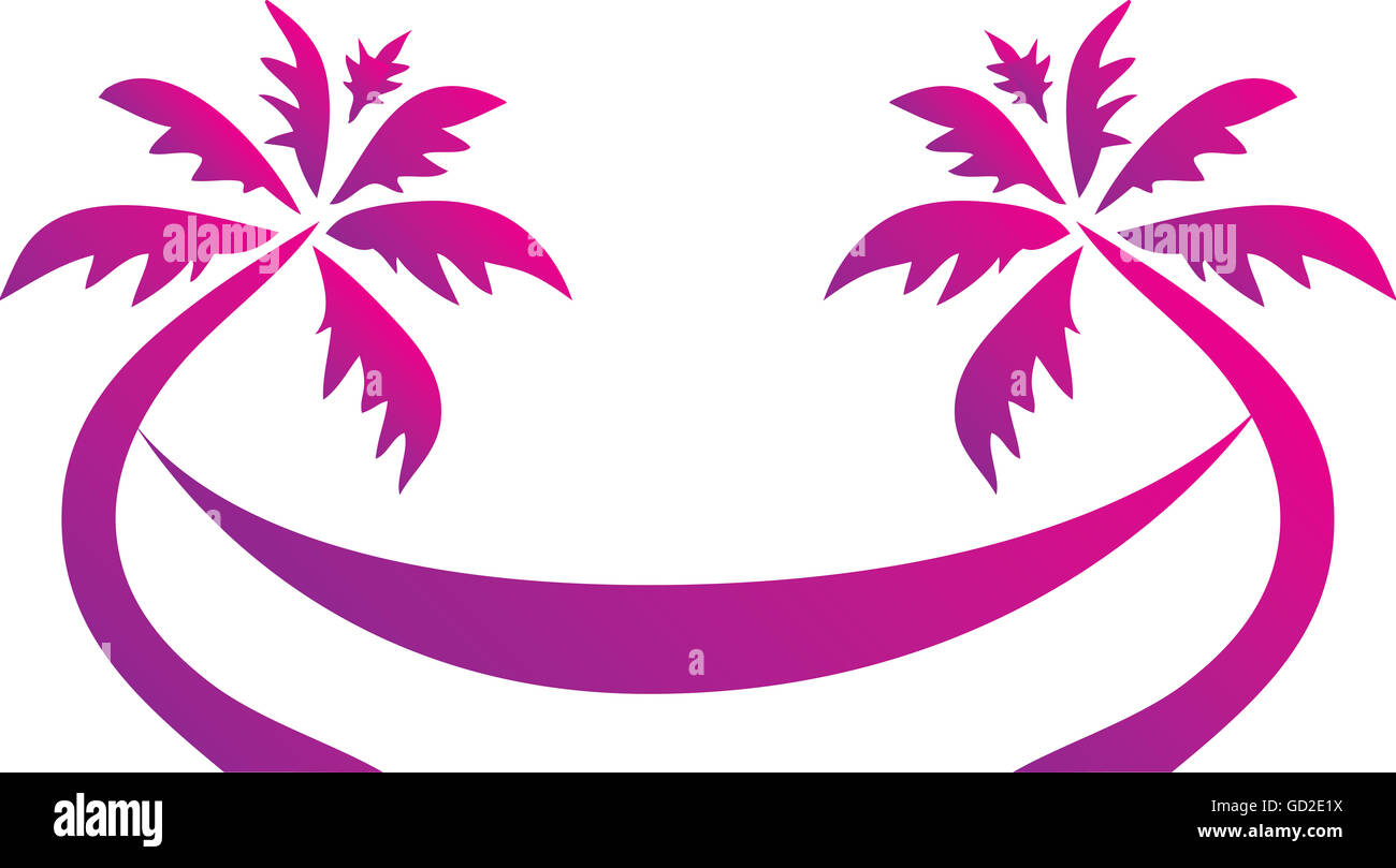 Palm tree beach waves Cut Out Stock Images & Pictures - Alamy