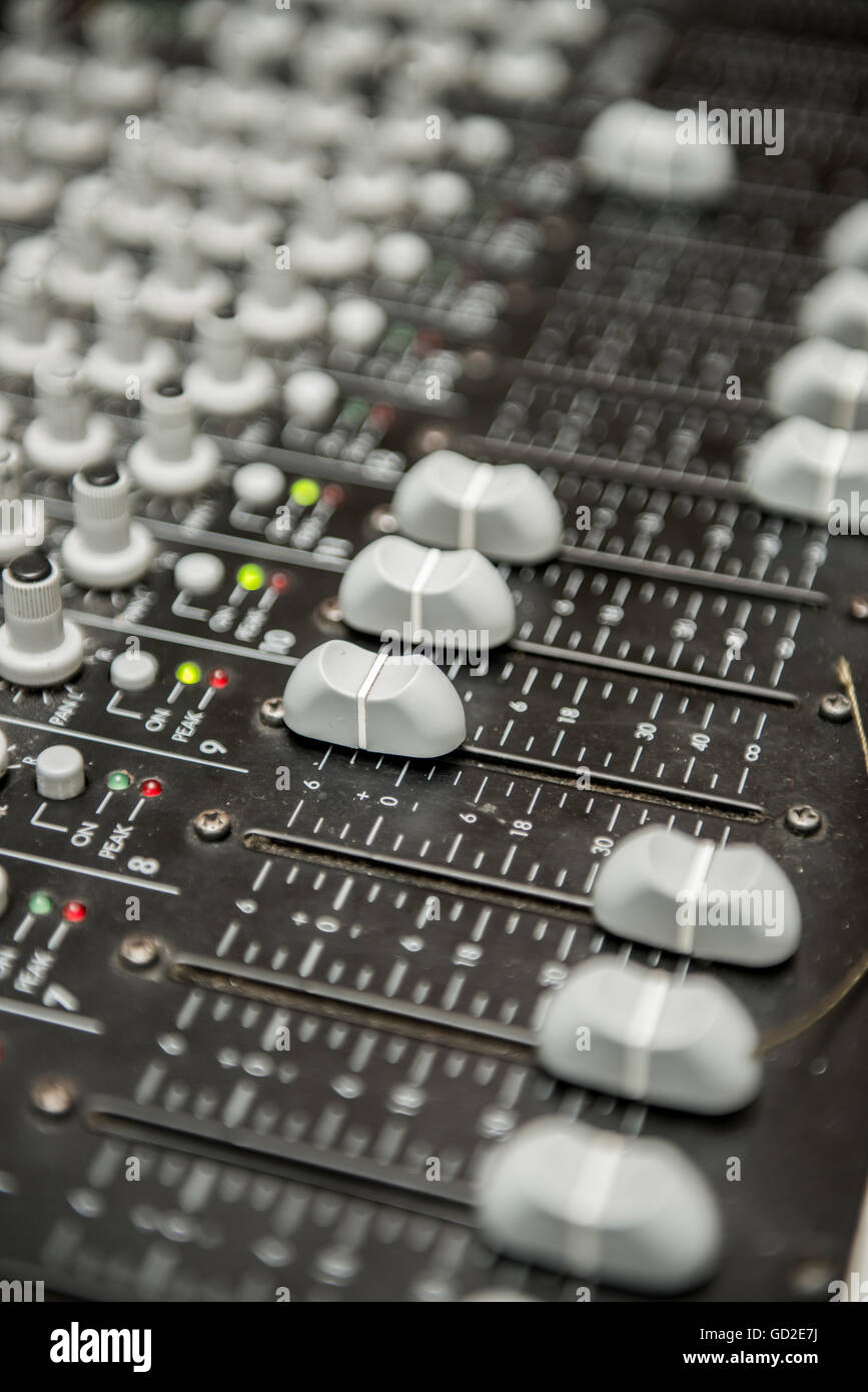 A Close Up Photo of a Multi Channel Sound Mixer Stock Photo - Alamy