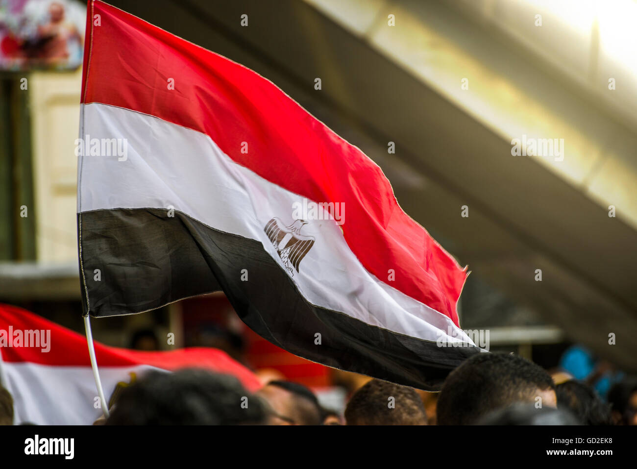 Egyptian Flag - Alexandria, Sidi Gaber, 30 June 2013 Stock Photo - Alamy
