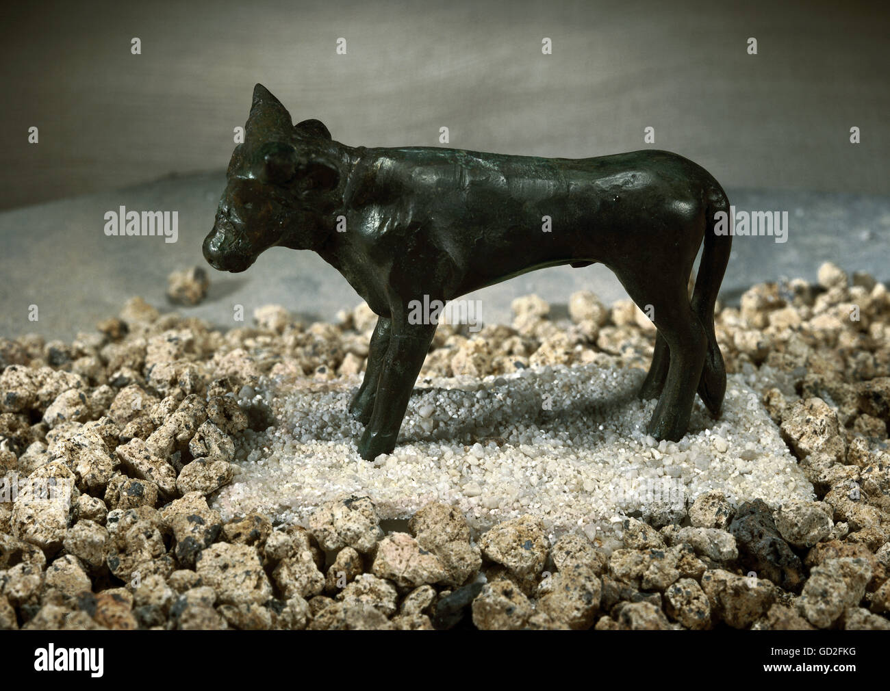 fine arts, ancient world, Celts, sculpture, figure of a bull, bronze ...