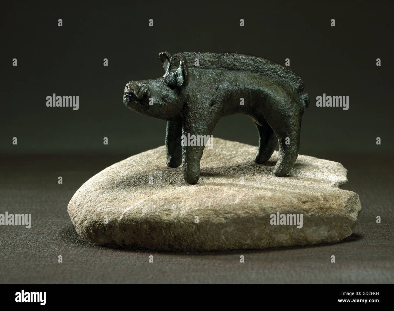 fine arts, ancient world, Celts, sculpture, figure of a boar, bronze ...