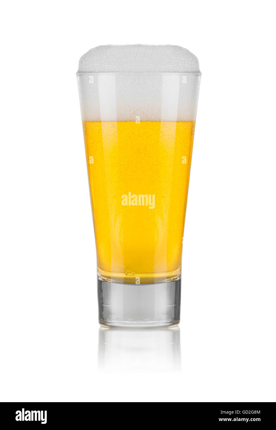Glass of Beer Isolated on White Background Stock Photo - Alamy