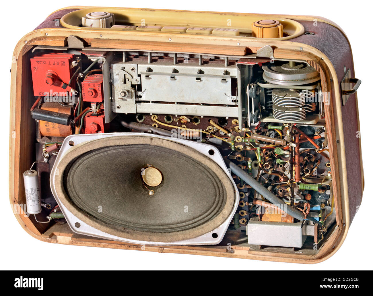 broadcast, radio, radio set, radio set "Spatz 58", opened backplane ...