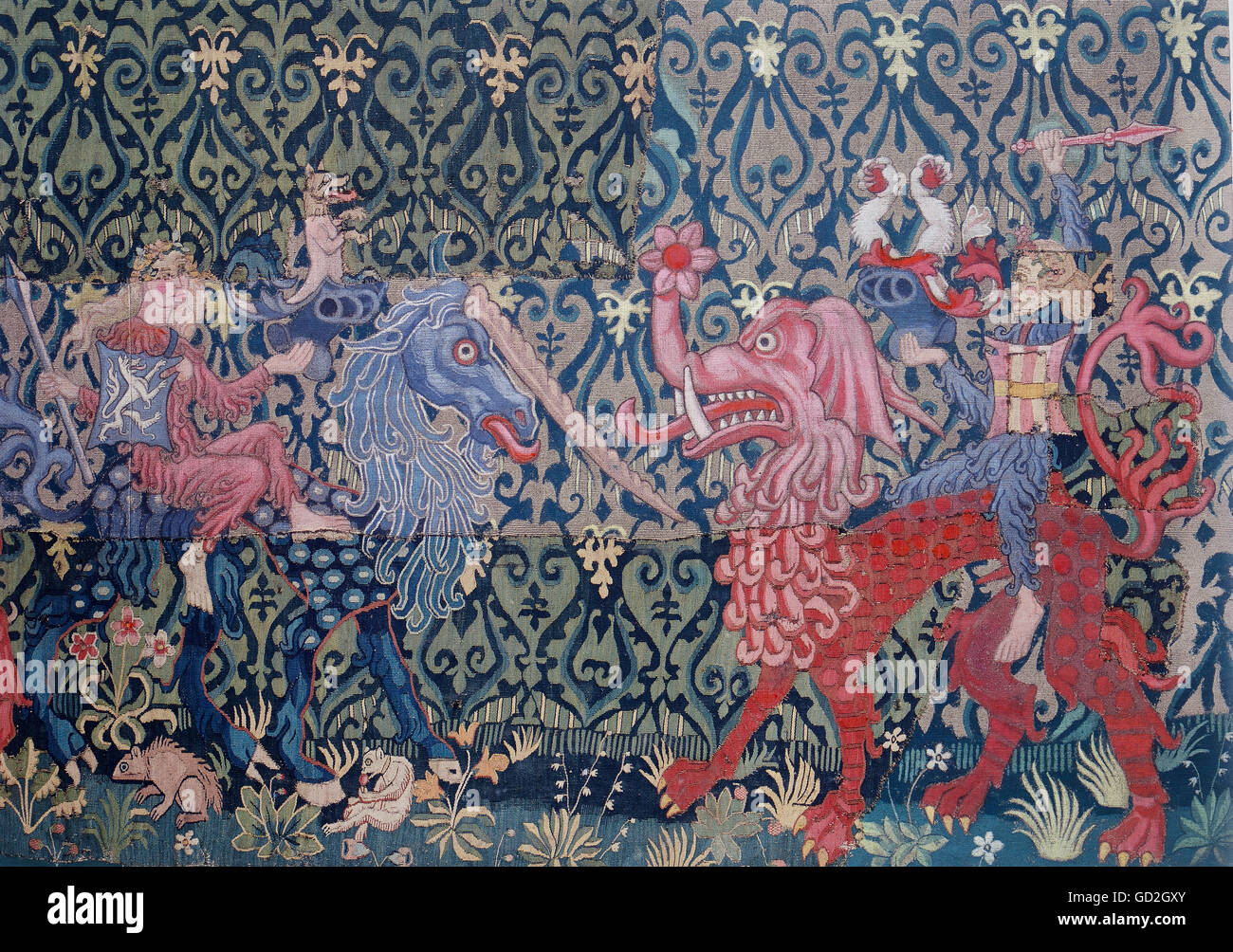 Medieval tapestry wall hi-res stock photography and images - Alamy